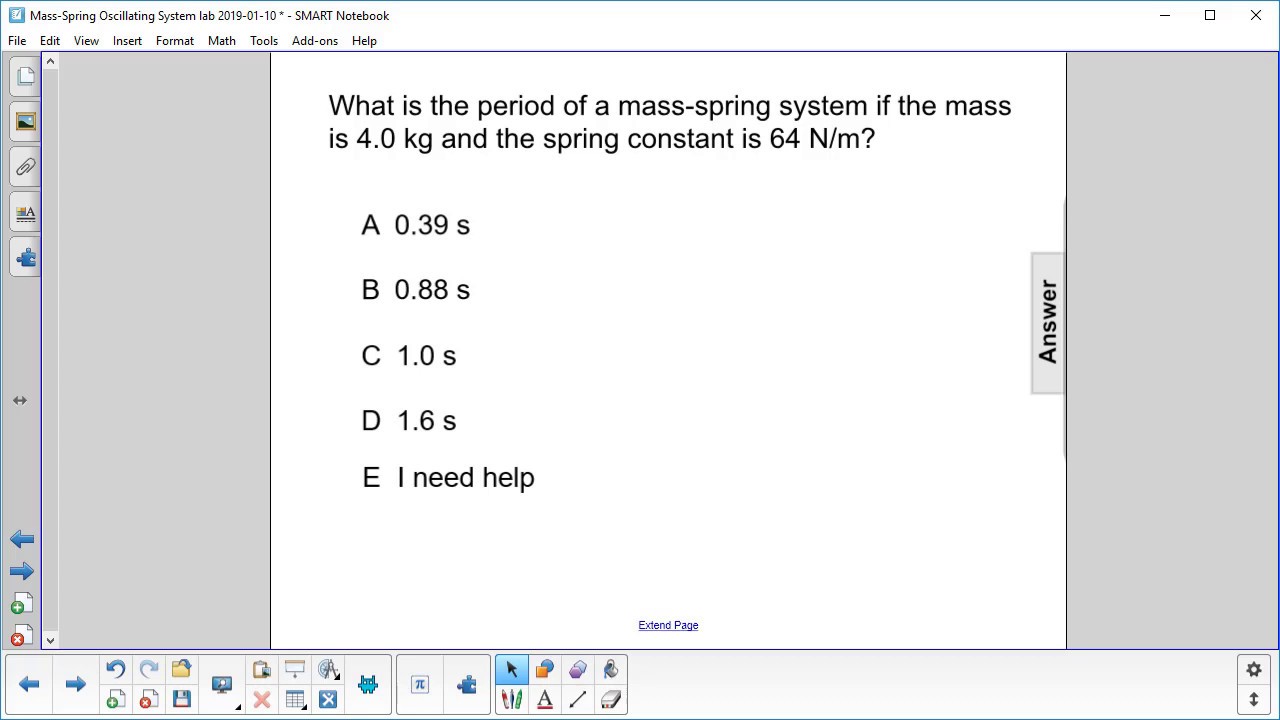 Mass Spring Oscillator Lab FA01 - YouTube