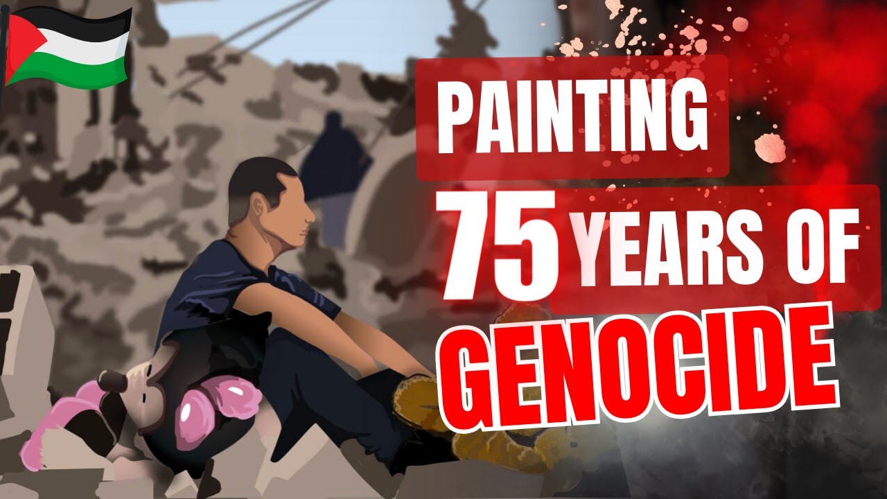 Speed Painting 75 YEARS OF GENOCIDE l FREE PALESTINE - YouTube