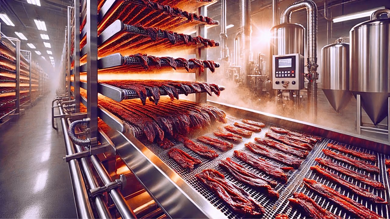 Como Se Hace La Carne Seca / Proceso De Fábrica De Cecina Seca - YouTube