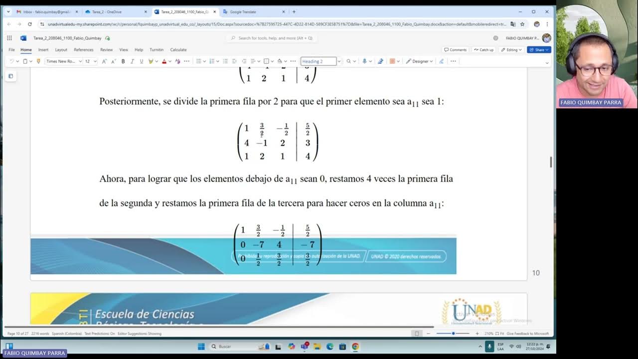 Algebra Lineal Unidad 2 Tarea 2 Sistemas de ecuaciones lineales, rectas y planos - YouTube
