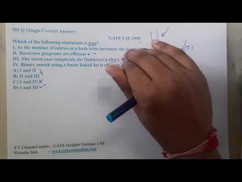 GATE CSE 1995 Q ||Algorithms || GATE Insights Version: CSE - YouTube
