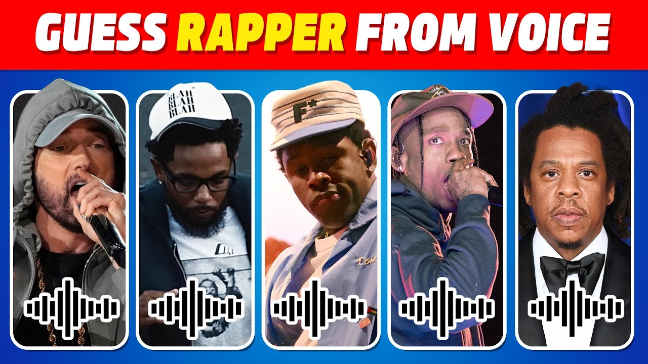 Guess the rapper from voice | Guess the voice quiz | Rappers Songs Quiz ...
