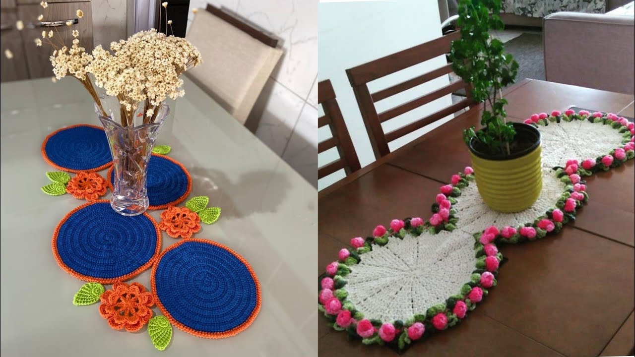 Impressive stylish crochet table centerpieces, table runner, crochet ...