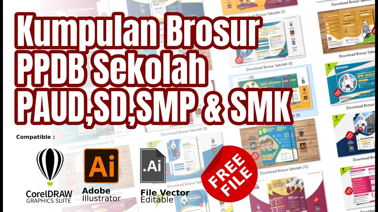 Free File : Bagi-Bagi Brosur Sekolah SD, TK, SMP Dan SMK Coreldraw Dan ...