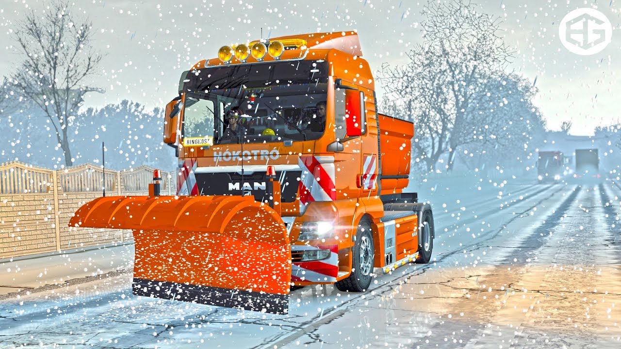 Snow Plow + Winter Mod ETS2 1.36 (Euro Truck Simulator 2) - YouTube