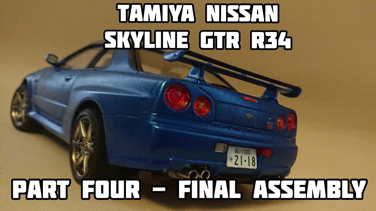 How to build Tamiya Skyline R34 - part 4 - Final Assembly - 1/24 Nissan ...