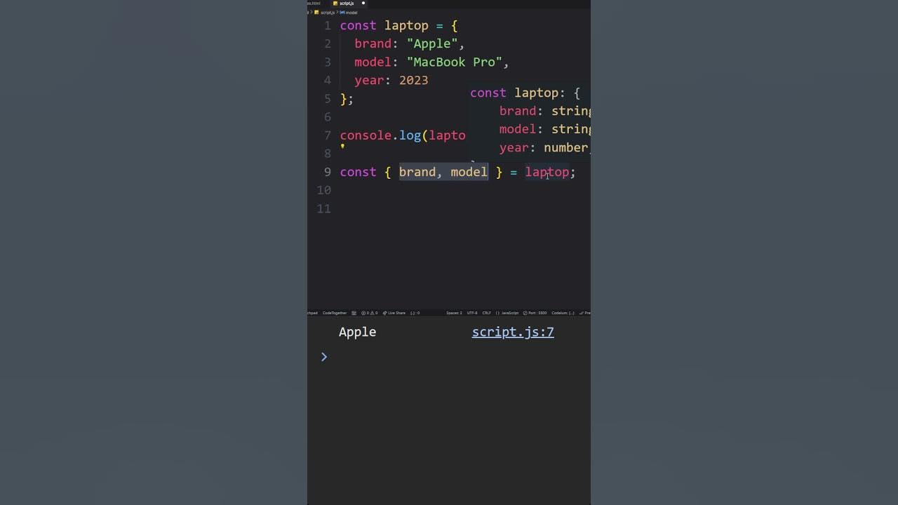 object destructuring in JavaScript | Day 69 of 45 Days JavaScript Challenge @CodeMinisterYoutube ...