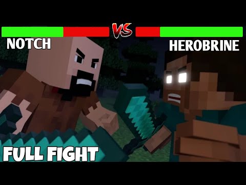 Notch vs Herobrine With Healthbars (Animation of: @NinjaCharlieT)