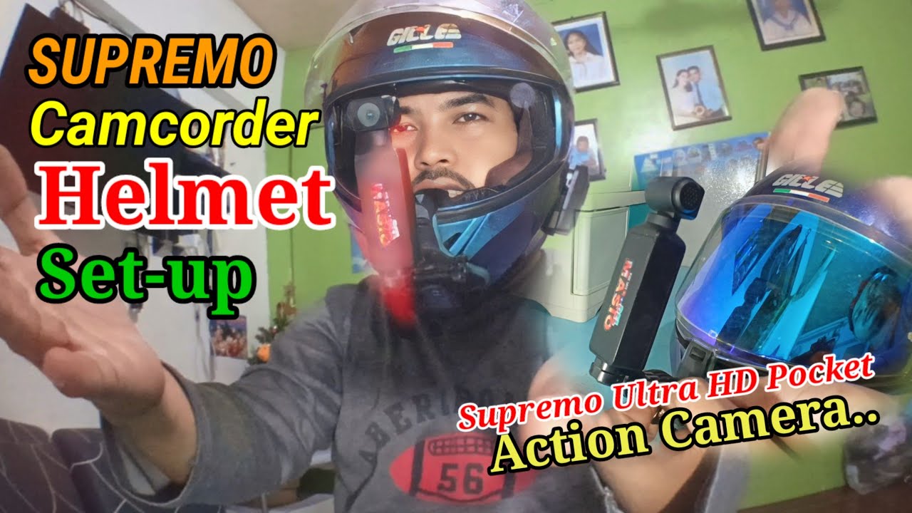 Supremo Ultra HD Pocket Action Camera Helmet Set - up - YouTube
