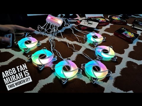 Unboxing Test Fullset ARGB Fan CoolMoon Magic Moon 4pin PWM 3pin ARGB ...