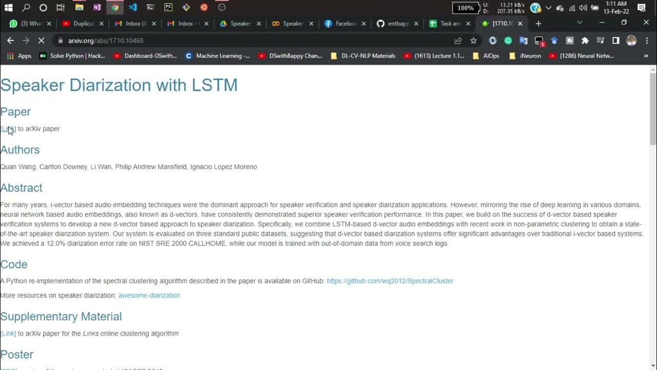 Speaker Diarization with LSTM & Spectral Clustering Algorithm - YouTube
