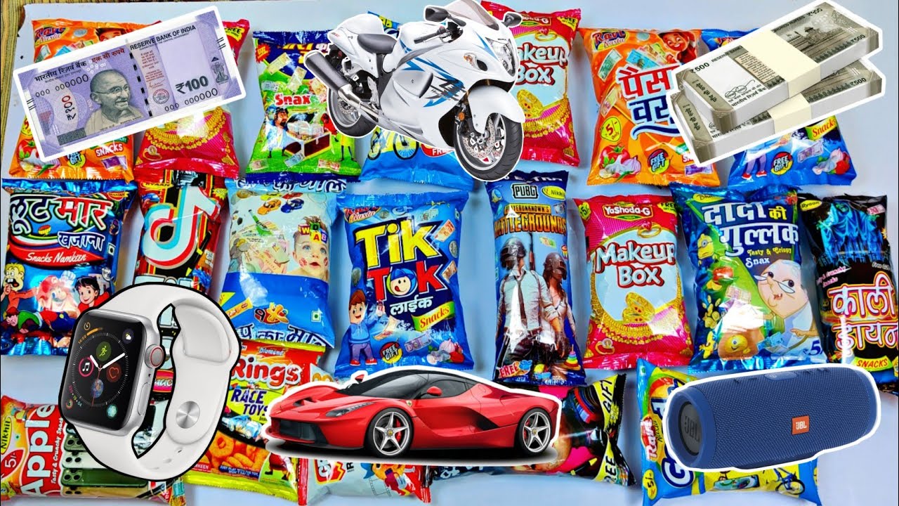 Latest Big Collection of Snacks with free gifts inside unboxing and ...