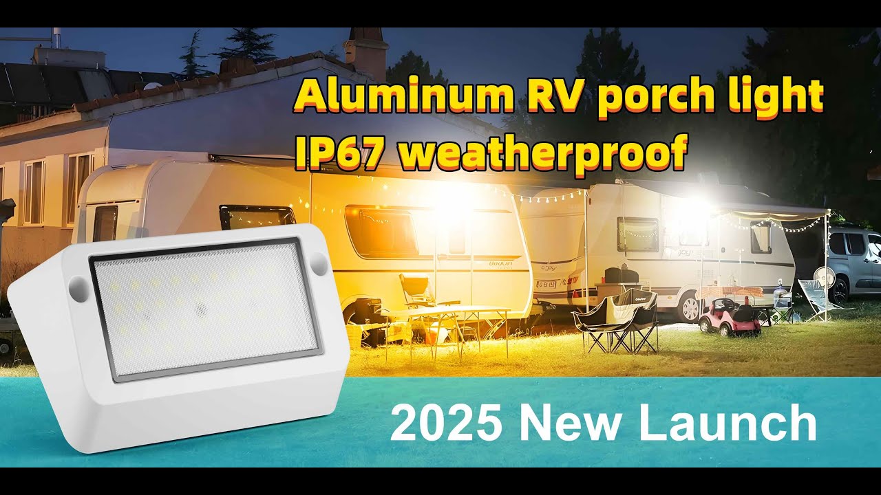 Aluminum 1400 lumen LED RV Porch Light Exterior Camper Lighting - YouTube