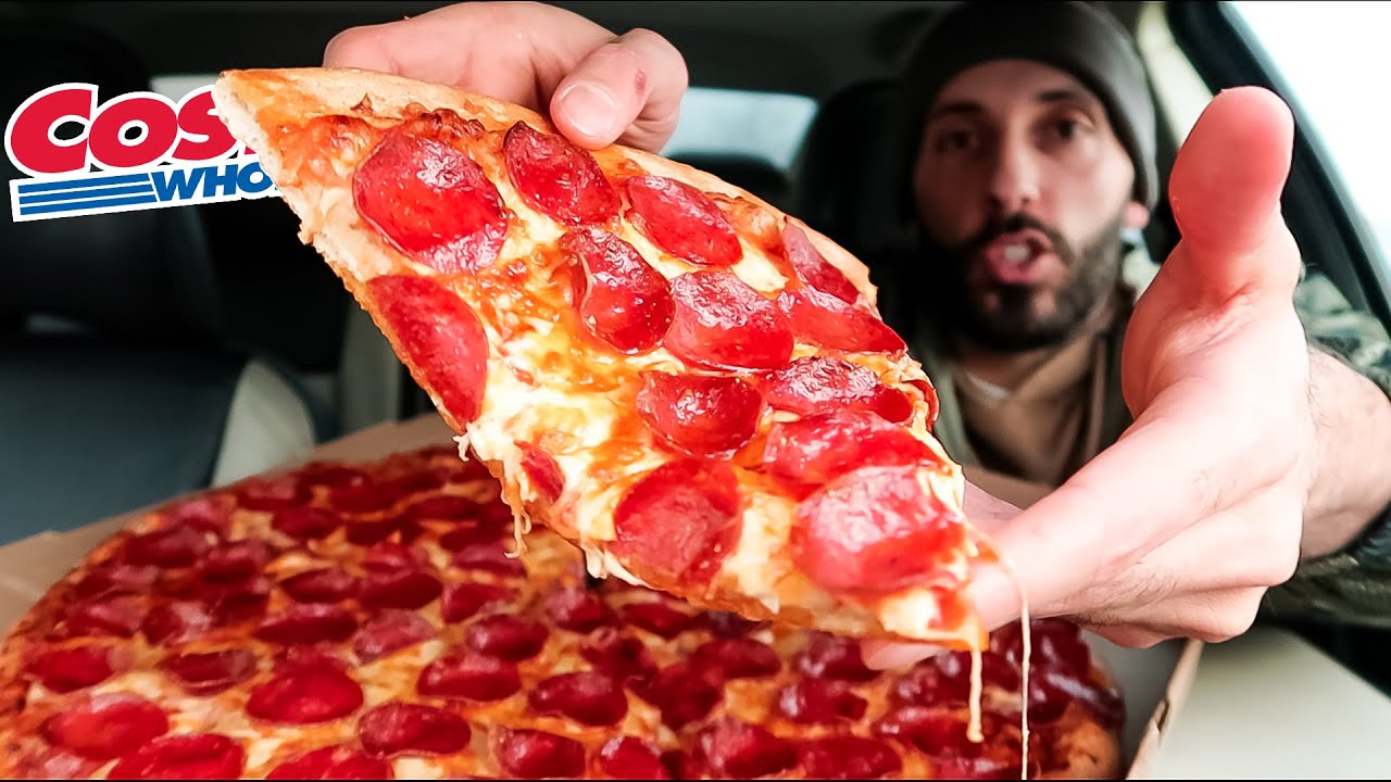 Eating COSTCO PIZZA for the FIRST TIME MUKBANG - YouTube