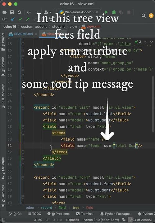 Summing fields in Odoo tree views: A step-by-step guide - YouTube