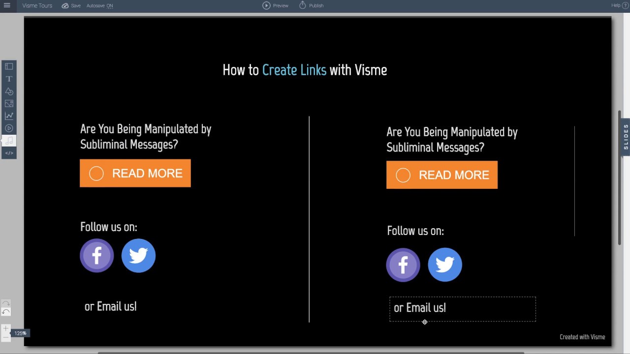 Learn How To Create Links Using Visme Link Text Shapes And Icons To Learn How To Create Links Using Visme Link Text Shapes And Icons To
