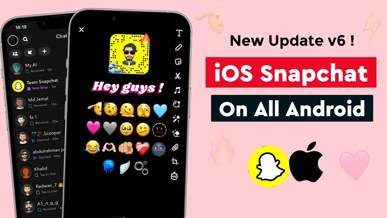 👻 Full iOS SnapChat on All Android | iOS 16.4 Emojis + Dark Mode ...