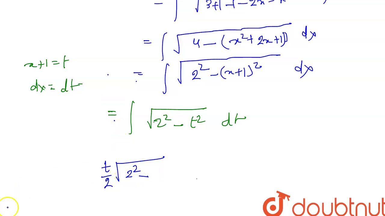 sqrt 3 2x x 2 Dx YouTube