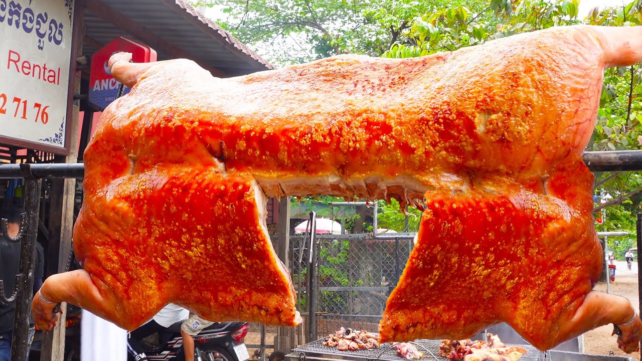 Food Vlog With The Most Delicious Roasted Pork In Preah Dak Siem-Reap ...