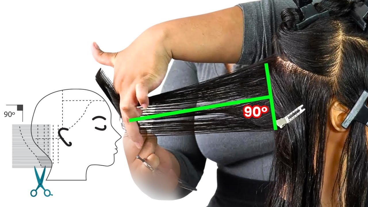 Corte en 90° Grados para Mujer. La Técnica más Fácil ! - YouTube
