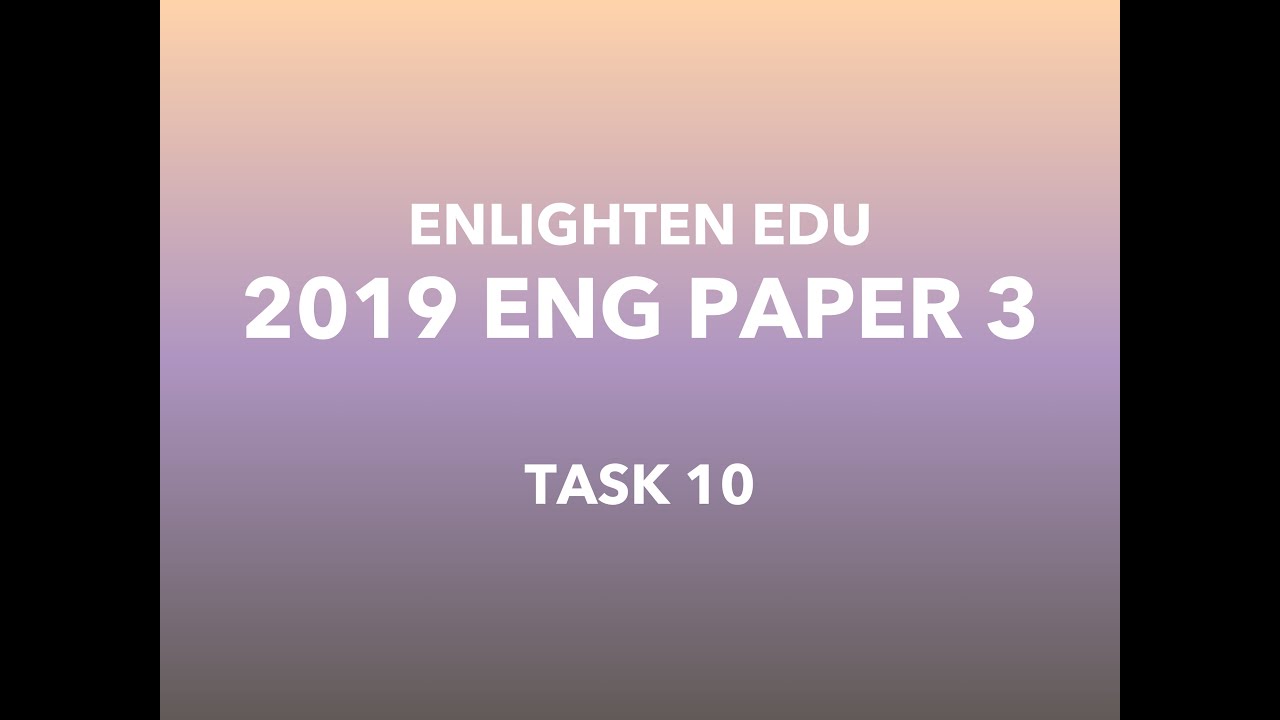 [DSE 2019 English Paper 3 Listening] Task 10 - YouTube