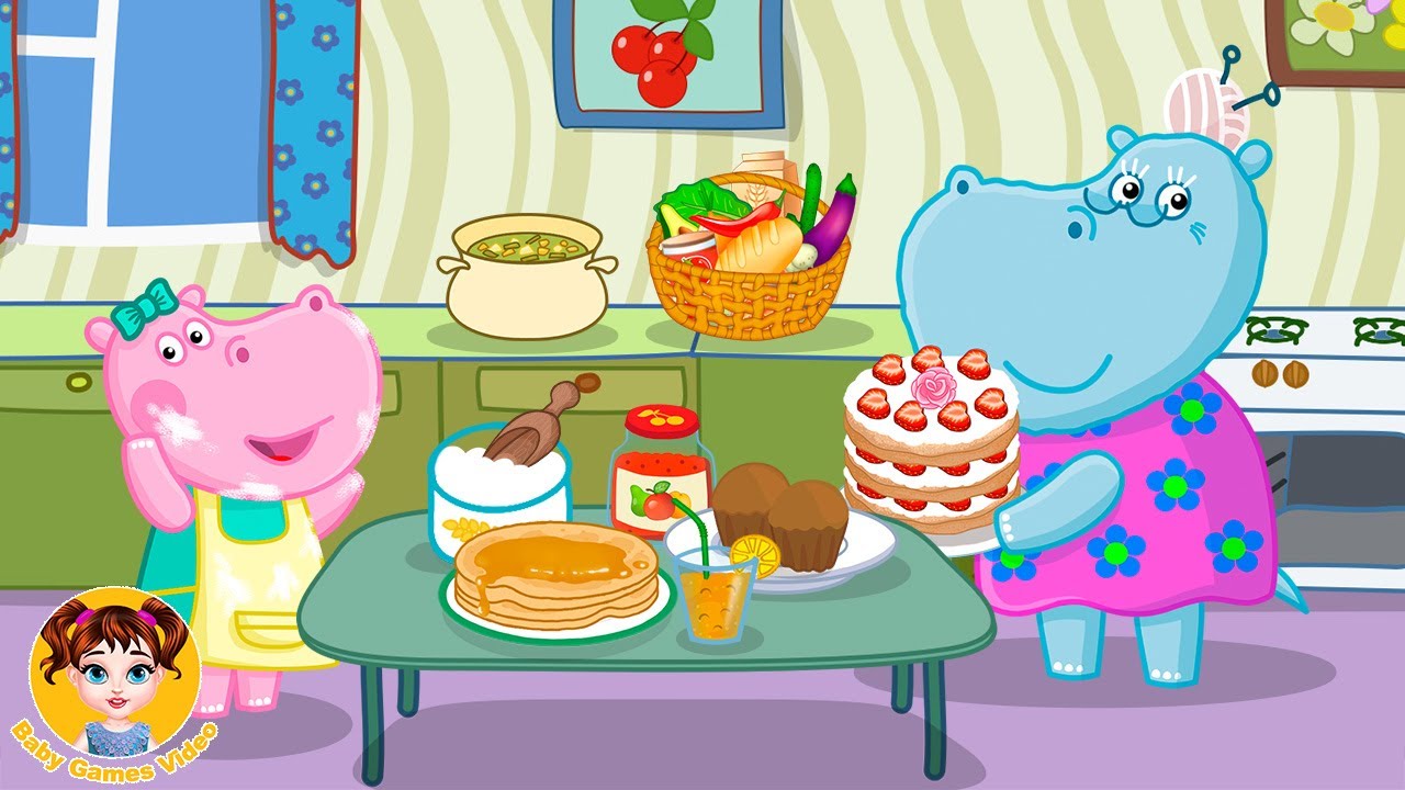 Hippo Cooking School - Hippo Kids Games Full Episode 73 - Baby Games ...