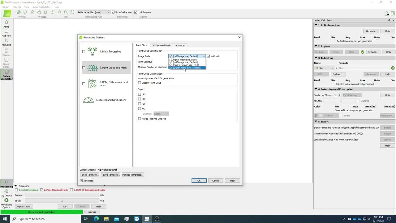 Pix4D UAV Multispectral Data Processing Tutorial 4 - YouTube