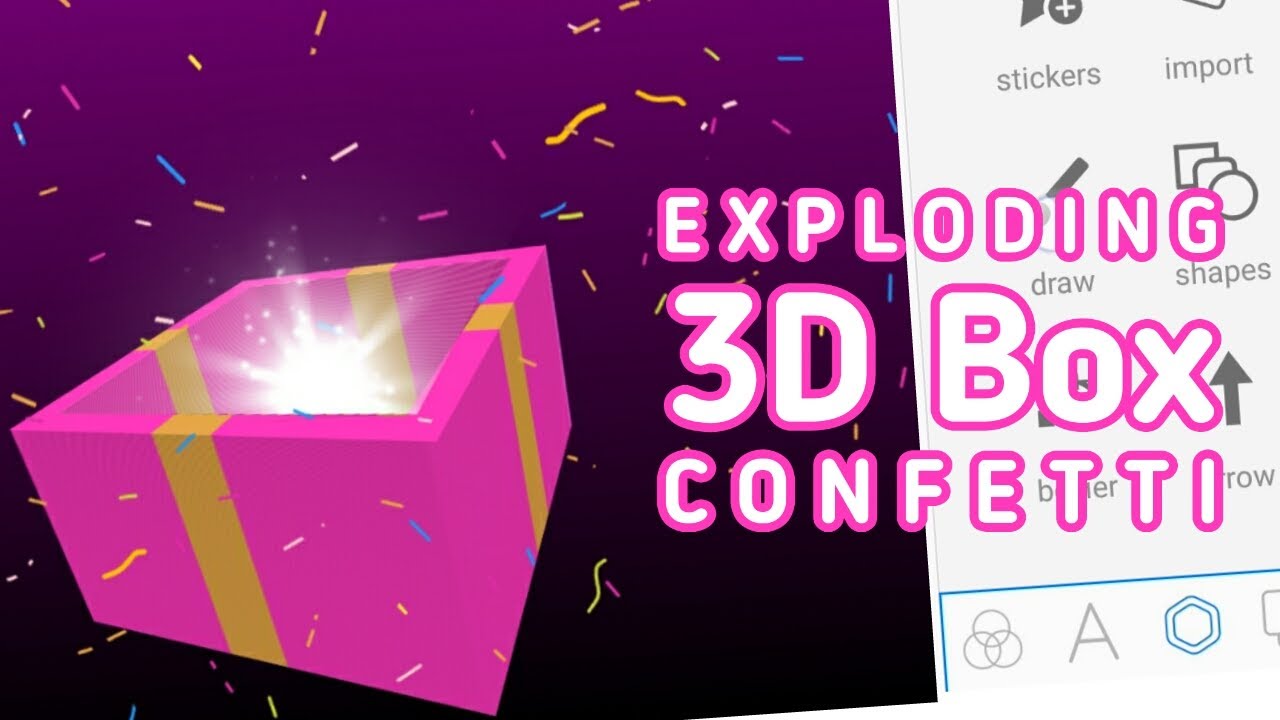 How to Make an Exploding 3D Box with Confetti | Pixellab 3D Box - YouTube
