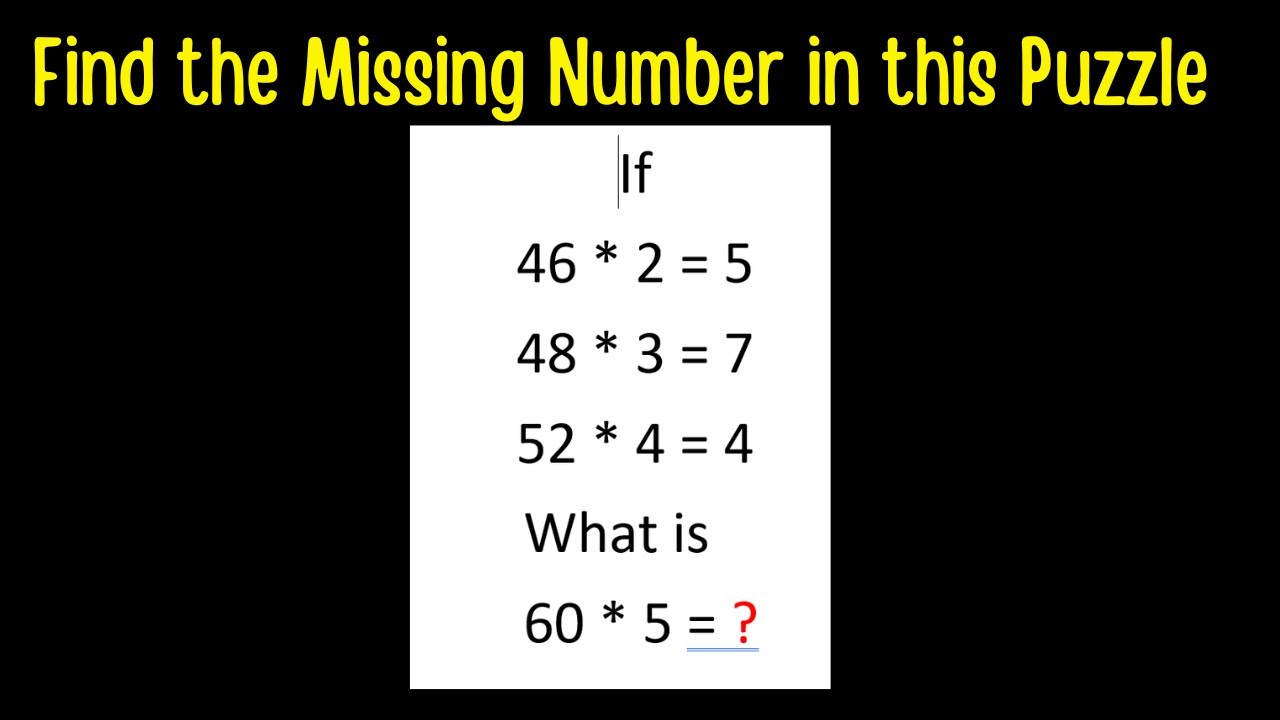 Can You Find The Missing Number In This Puzzle YouTube Can You Find The Missing Number In This Puzzle YouTube