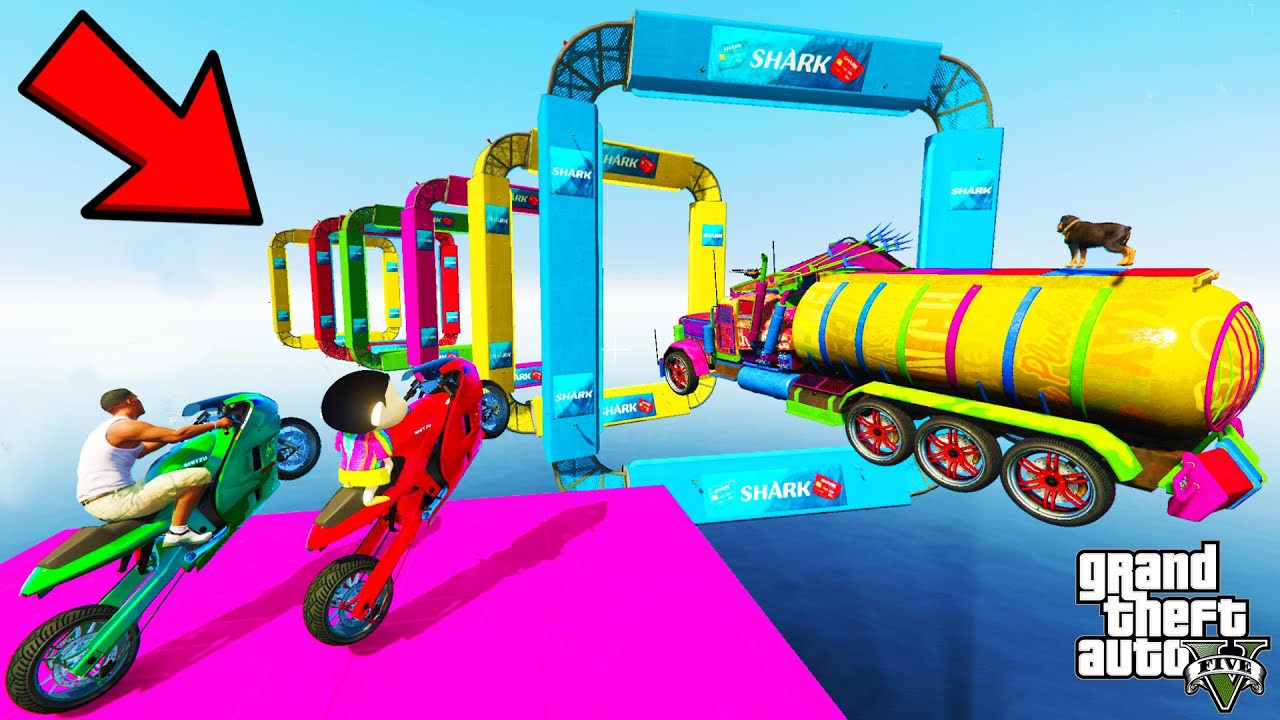 FRANKLIN TRIED IMPOSSIBLE TUBE TUNNEL MEGA PARKOUR RAMP JUMP CHALLENGE ...