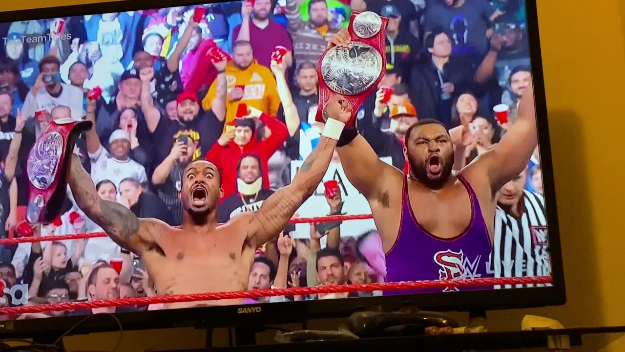 The Street Profits Win Raw Tag Team Championship Reaction - YouTube