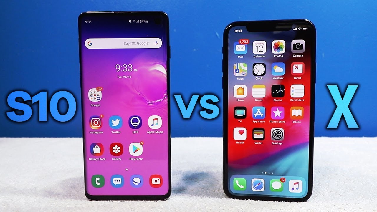 Samsung Galaxy S10 vs iPhone X Speed Test! (Is the X Faster than S10 ...