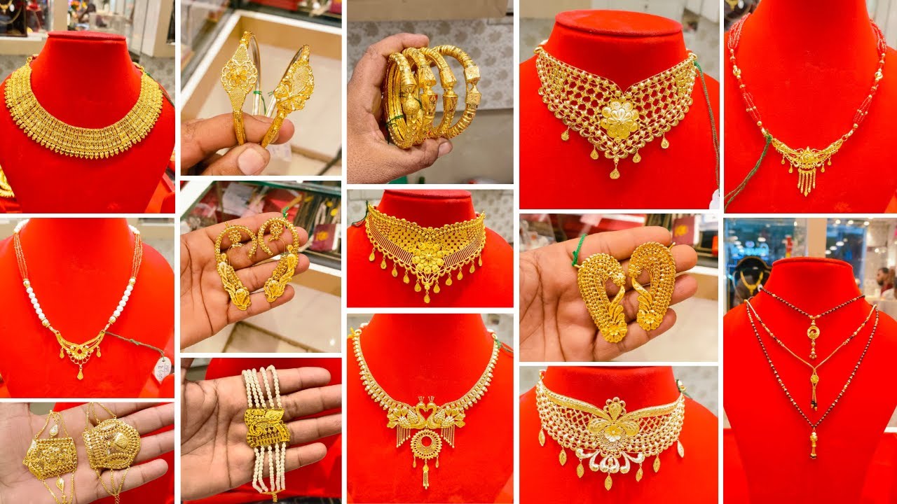 TANNU JEWELLERS Lightweight From 1.2GM Gold Jewellery - Choker Necklace ...