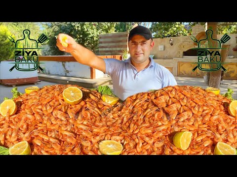 Ziya Baku Xəzərdən ovlanan Dadlı və Xırçıltılı Krivetka Hazırlanması