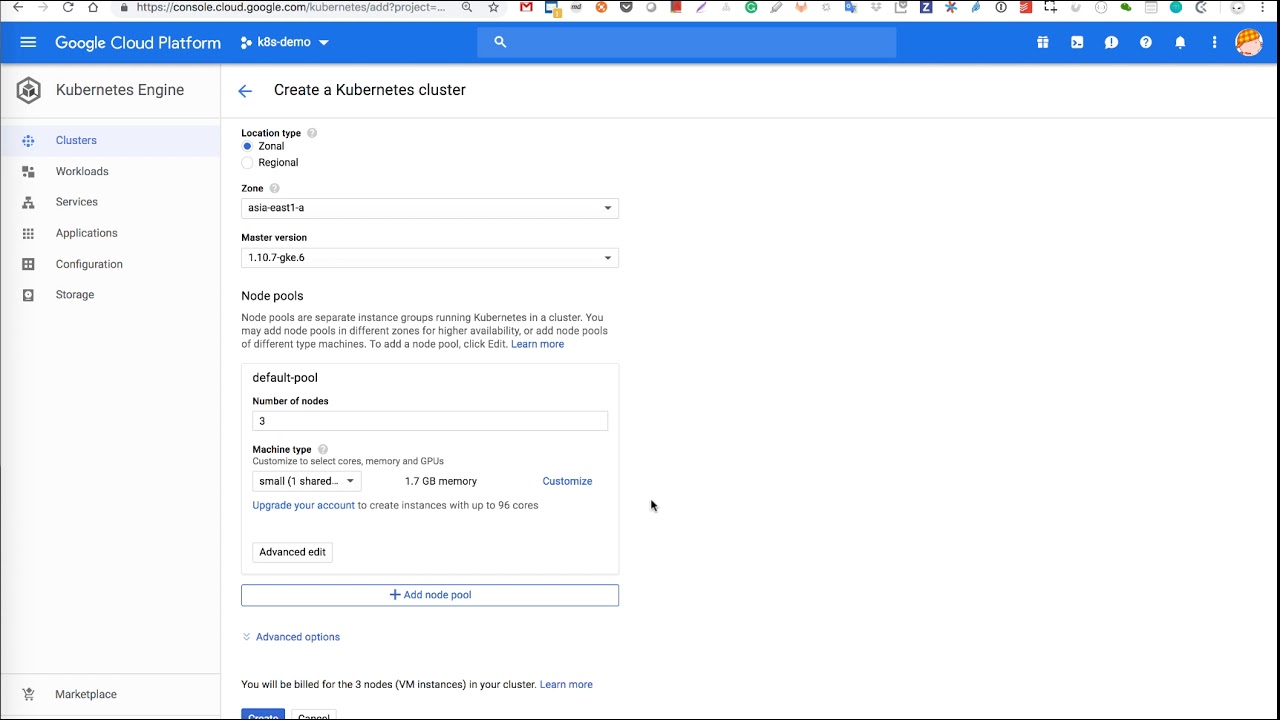 1. Google Cloud Kubernetes Engine创建K8s集群演示 - YouTube