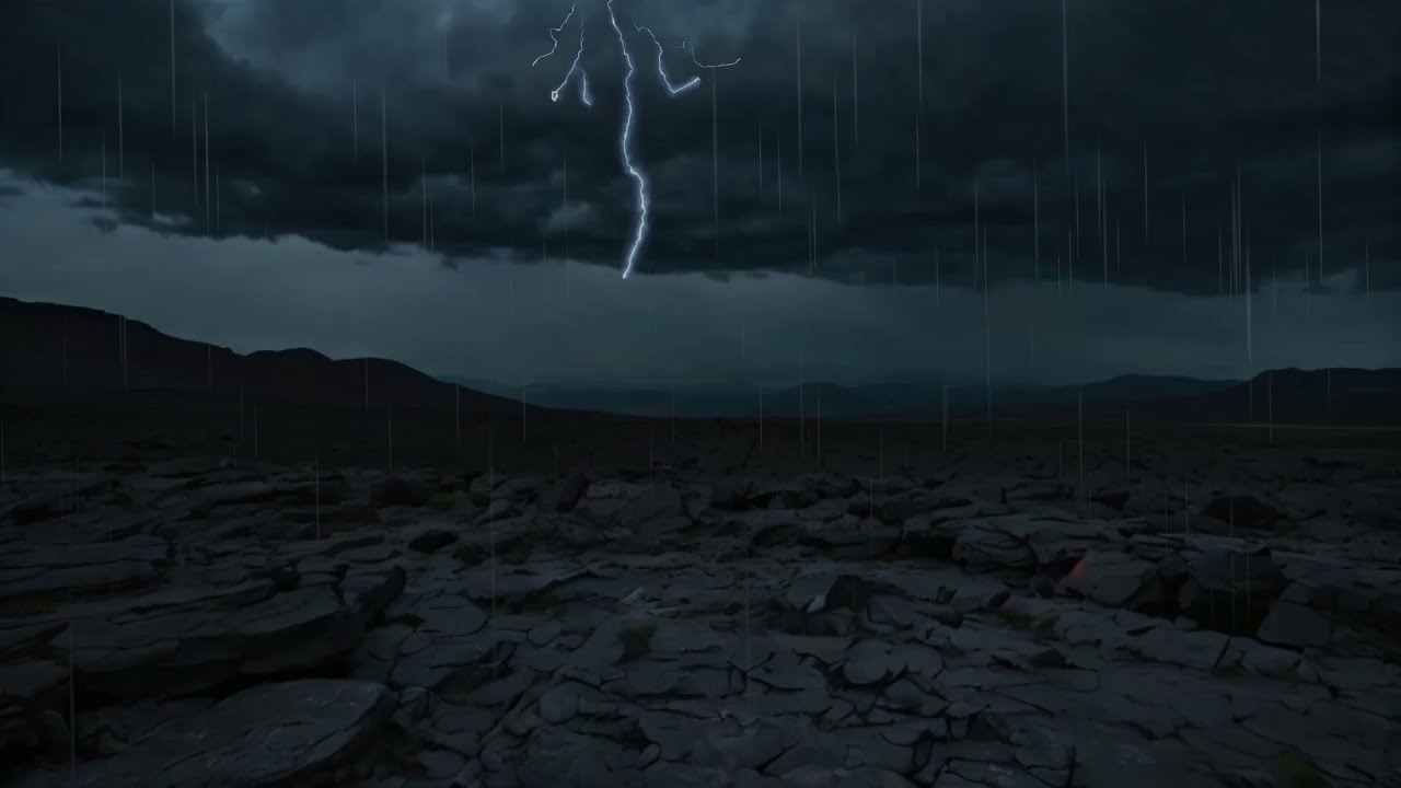 Midnight Thunderstorm Sounds Rain & Thunder for Sleep, Study ...