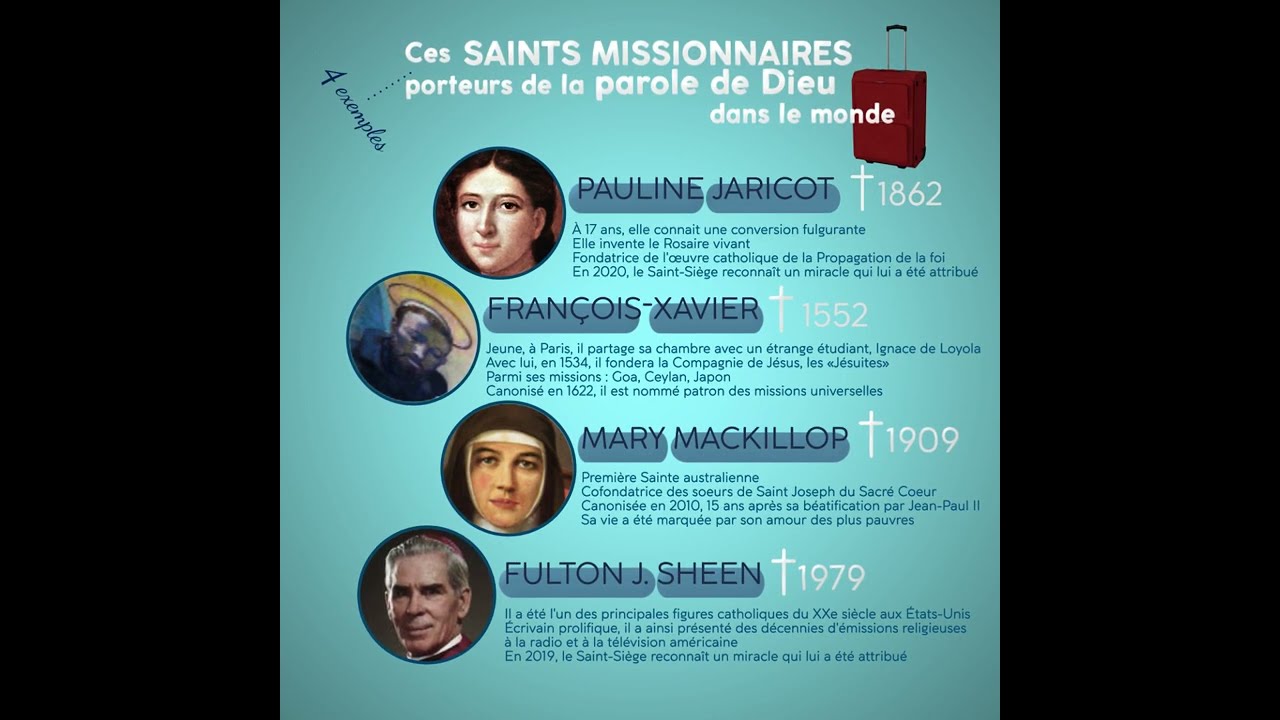 4 missionnaires qui ont porté la Parole de Dieu dans le monde - YouTube