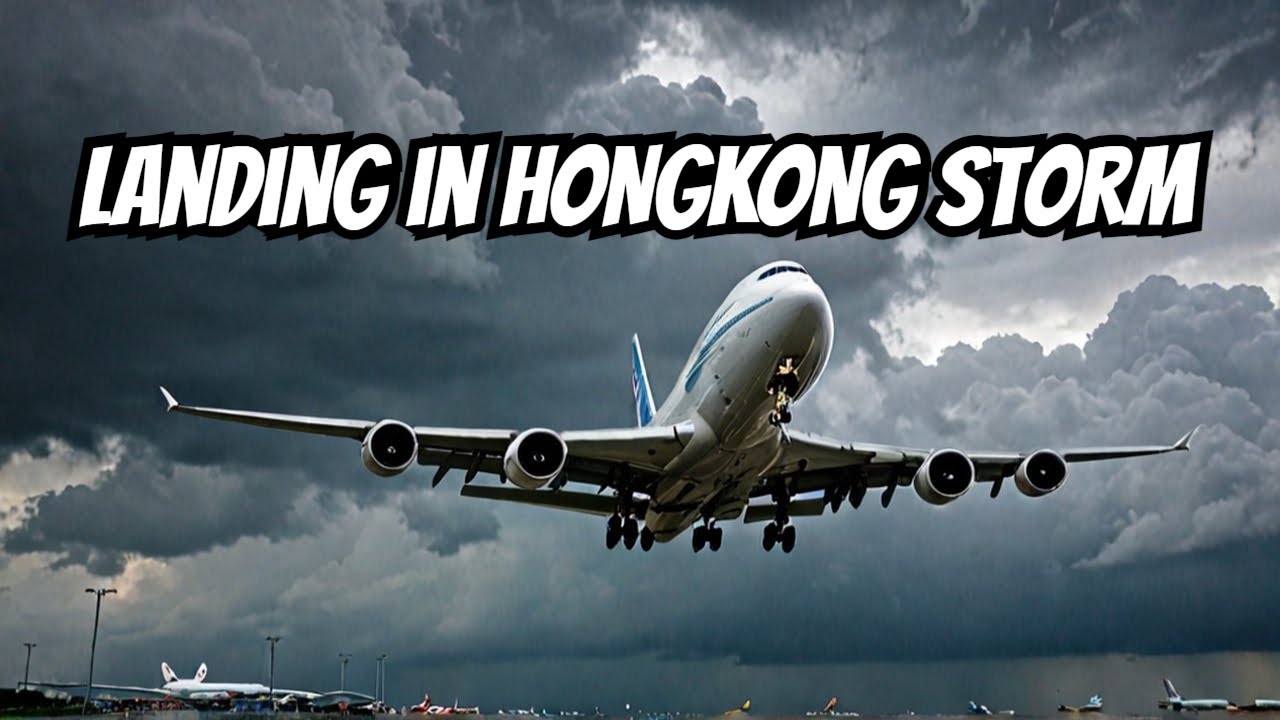 STORM Landing Boeing 747 Lufthansa at HONGKONG International Airport - YouTube