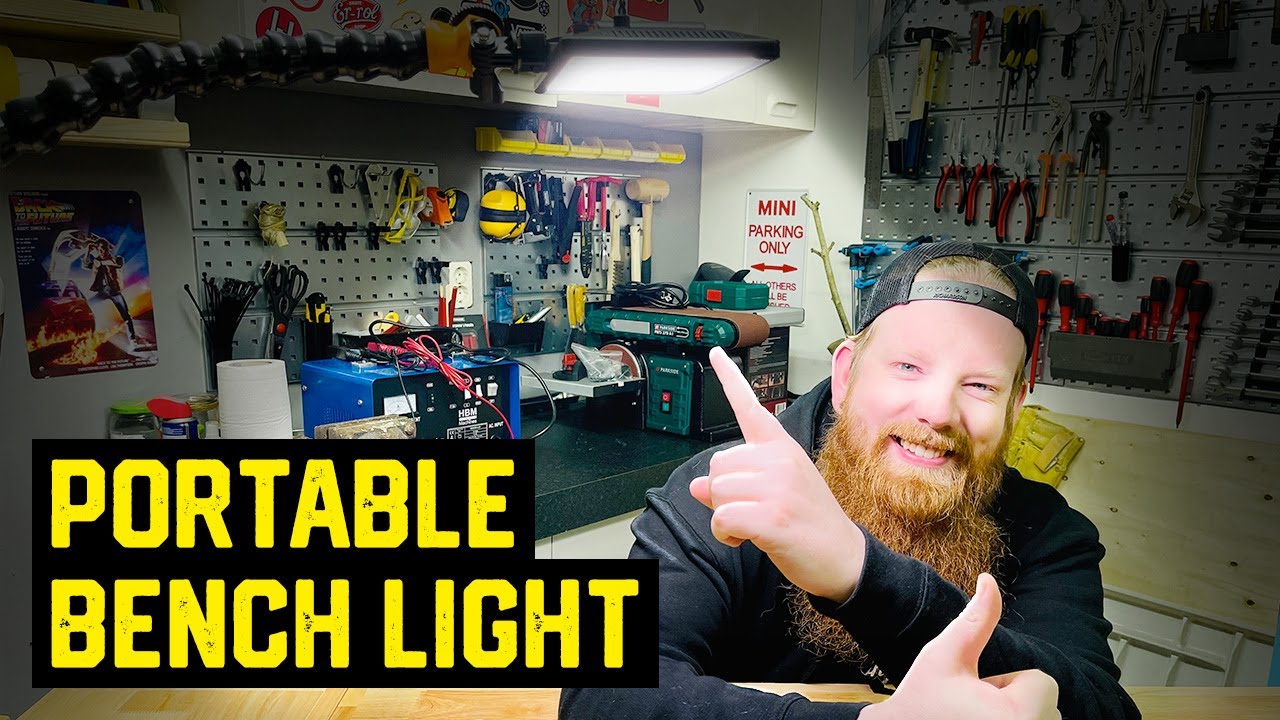How to make a DIY portable BENCH LED LIGHT with Flexible Arm video ...