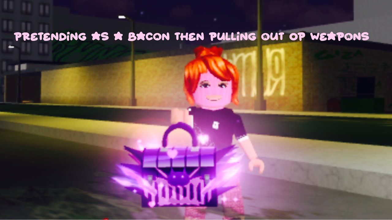 PRETENDING TO BE A BACON THEN PULLING OUT OP WEAPONS ON ROBLOX BADDIES ...