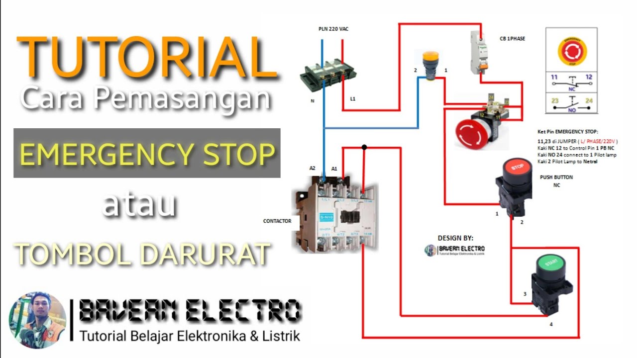 Tutorial Cara Pemasangan Emergency STOP - Tombol Darurat; VLog. 33 ...