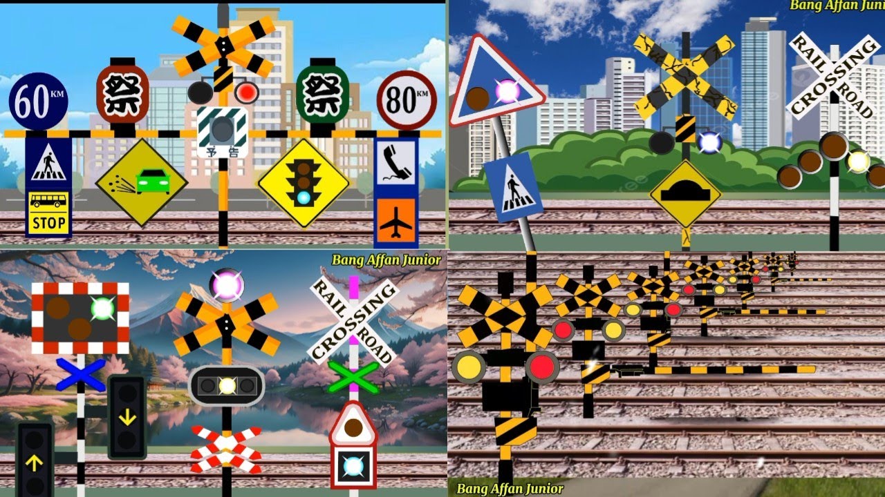 A collection of railway crossing animations on the edge of town. - YouTube