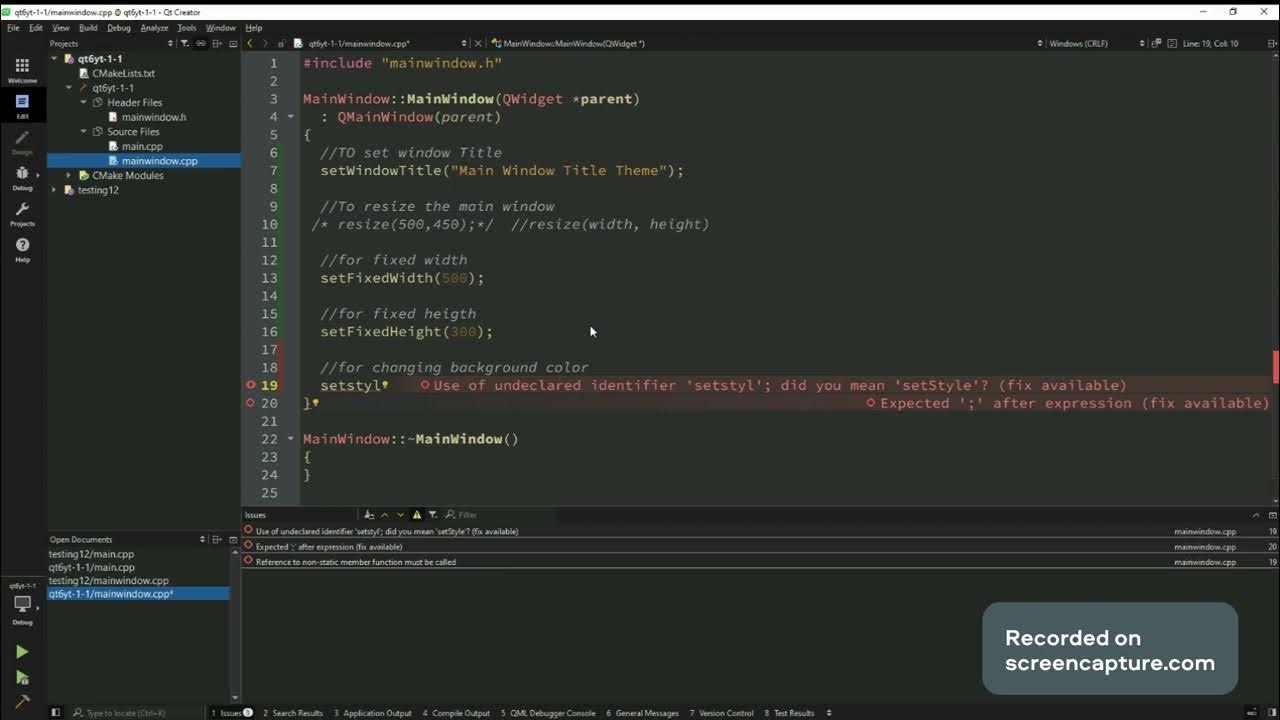 Day 1 Qt Gui Basics Main Window Elements Qtlearn Qt Qml Youtube