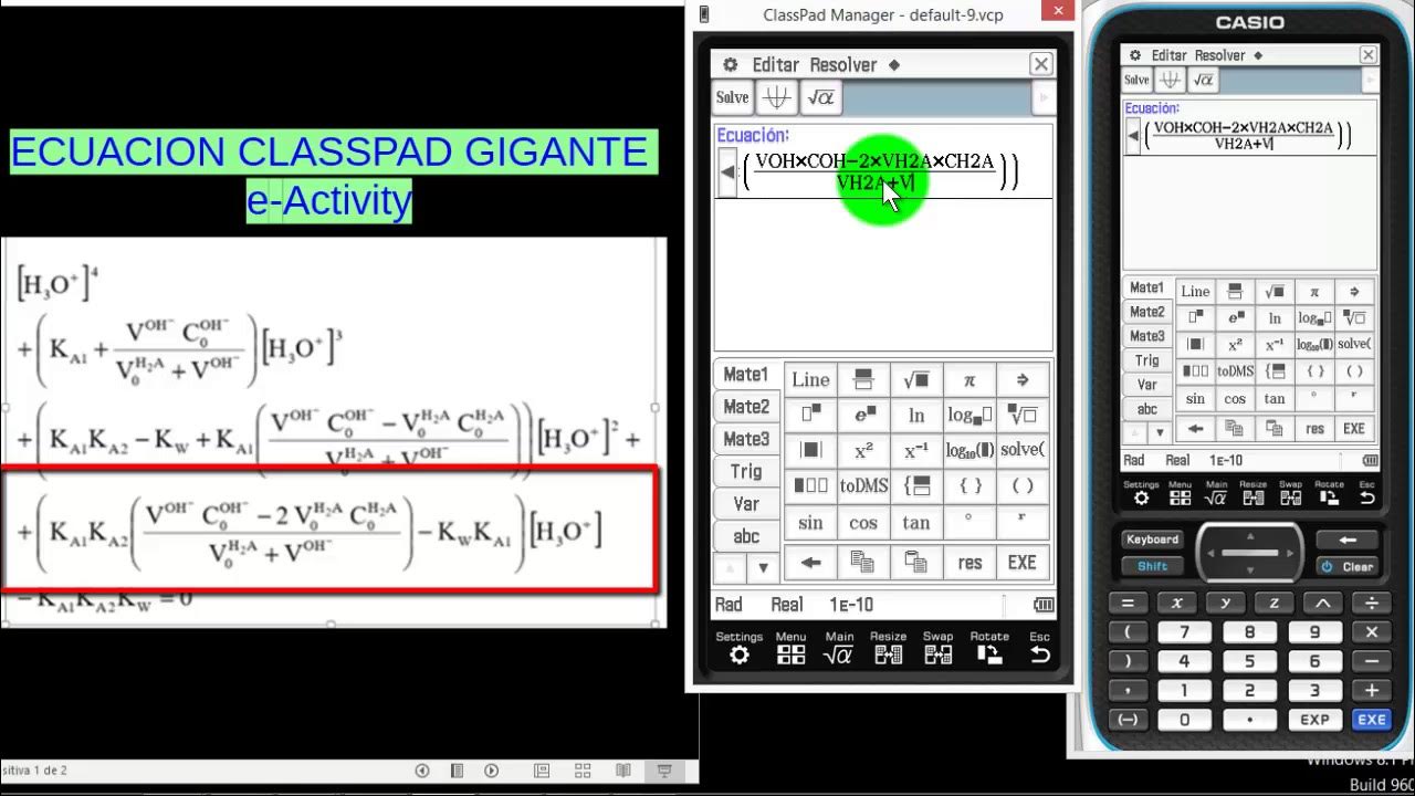 CLASSPAD II RESOLVER ECUACION GIGANTE e-Activity - YouTube
