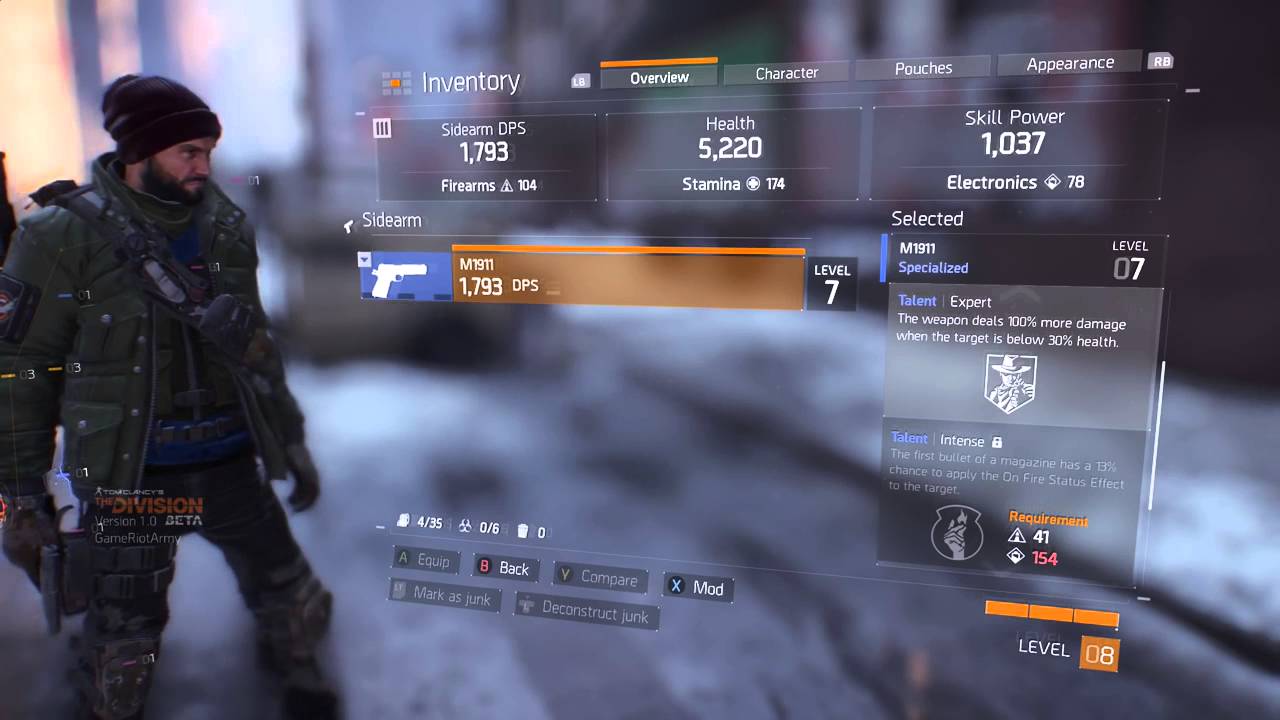 The Division MAX LEVEL AGENT BETA High End Weapons, Loadouts, Abilities ...