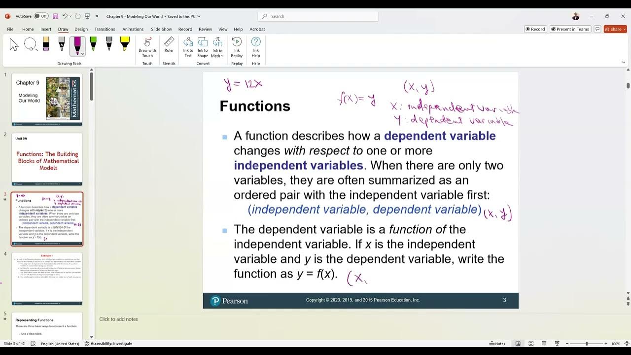 Chapter 9 - Section 9A Functions The building Blocks of Mathematical Models - YouTube
