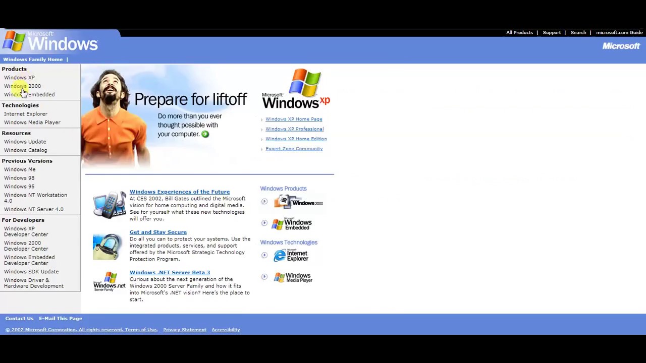 Microsoft Website (2002) - YouTube