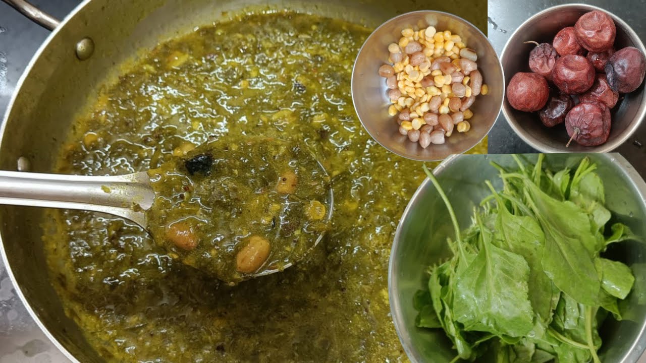 खानदेशी पद्धतीची बोर टाकून पालक गरगटा भाजी| पालक गरगटा रेसिपी| Palak ...