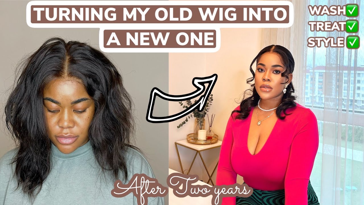 HOW TO REVAMP AN OLD WIG AND MAKE IT ABSOLUTELY NEW AND SLEEK. Washing ...