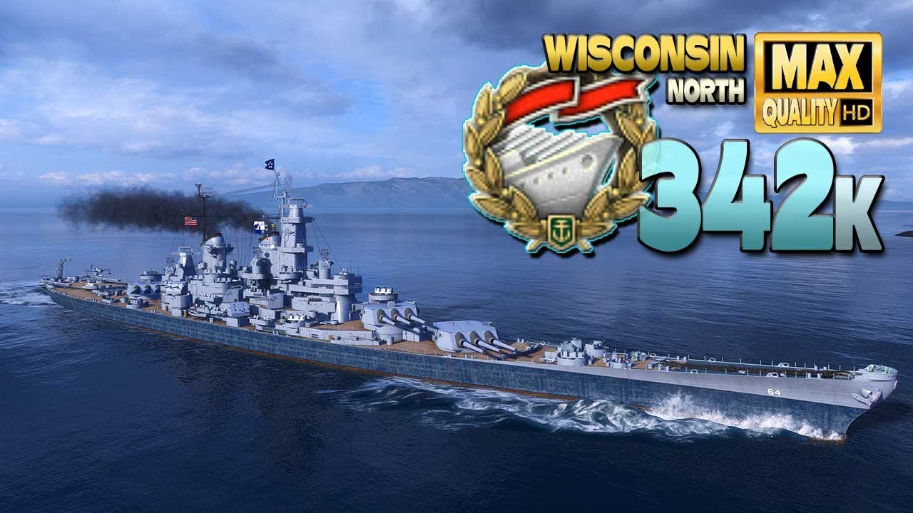 Battleship Wisconsin: Big damage and Solo Warrior medal - World of ...